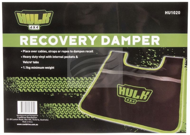 HULK 4x4 RECOVERY DAMPENER PVC BLACK W/SILVER TAPE AND POCKET HU1020 ...